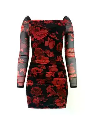 Guess Square-neck Mini Dress - Red