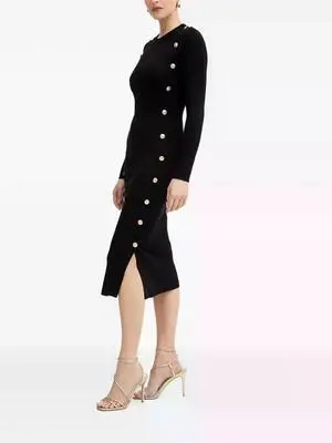 Guess Button-embellished Midi Dress - Black