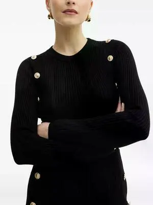 Guess Button-embellished Midi Dress - Black