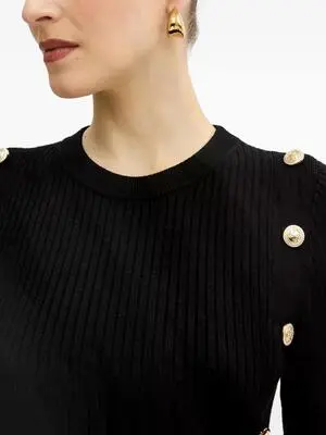 Guess Button-embellished Midi Dress - Black