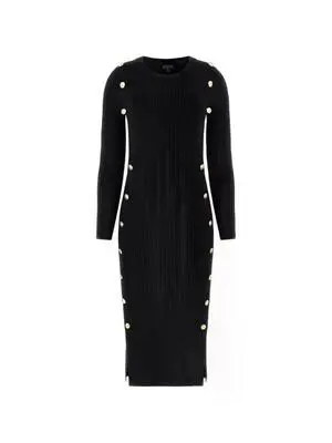 Guess Button-embellished Midi Dress - Black