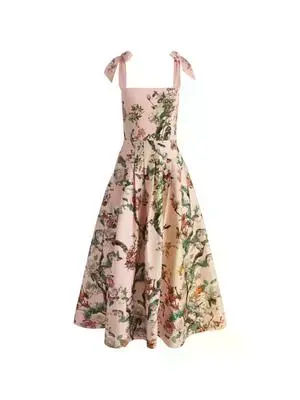 Alice + Olivia Floral Print Bow Detail Dress