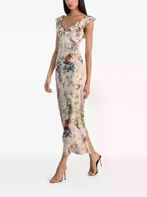 Alice + Olivia Gemma Floral-pattern Midi Dress - Pink