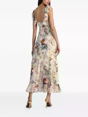 Alice + Olivia Gemma Floral-pattern Midi Dress - Pink