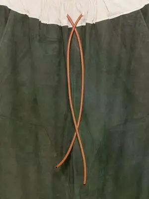 SONIA CARRASCO Drawstring Suede Trousers