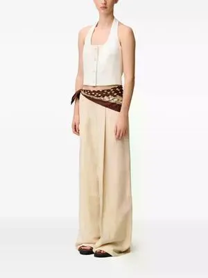 Claudie Pierlot Halterneck Button-up Waistcoat - White
