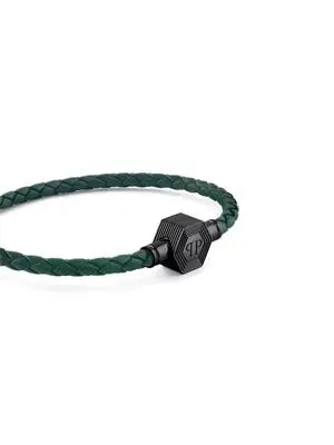 Philipp Plein Enigma Braided Bracelet - Green