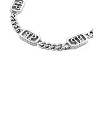 Philipp Plein Lettering Curb-link Bracelet - Silver