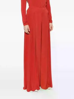 Max Mara Pleated Palazzo Pants - Red