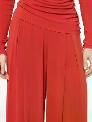Max Mara Pleated Palazzo Pants - Red