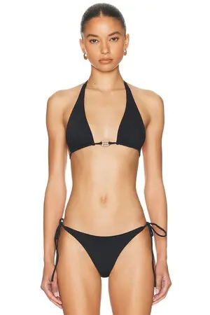 ZIAH Halter Bikini Top With Hardware Detail