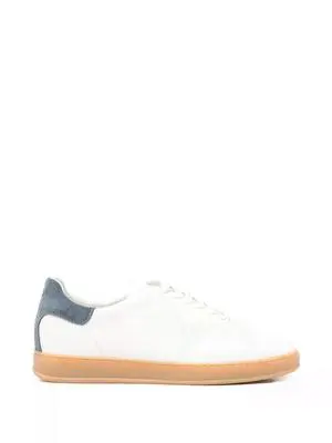 Tagliatore Grained Leather Sneakers With Suede Panel