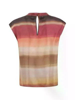 KILTIE Abstract-print Gathered Blouse
