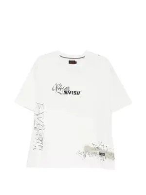 EVISU Graphic-print Logo-patch T-shirt