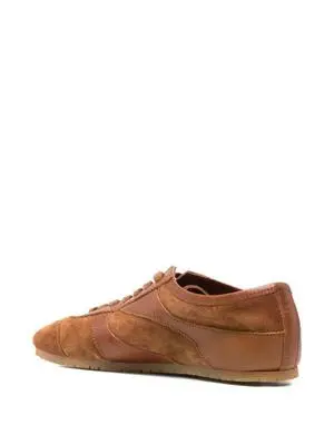 SUMMERY COPENHAGEN Panelled Leather Sneakers - Brown