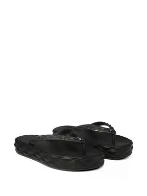 JIMMY CHOO Diamond Motif Platform Flip Flops - Black