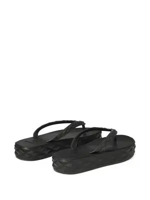JIMMY CHOO Diamond Motif Platform Flip Flops - Black