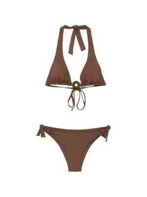 FISICO Ring-detail Halterneck Bikini - Brown