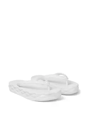 JIMMY CHOO Diamond Platform Flip Flops - White
