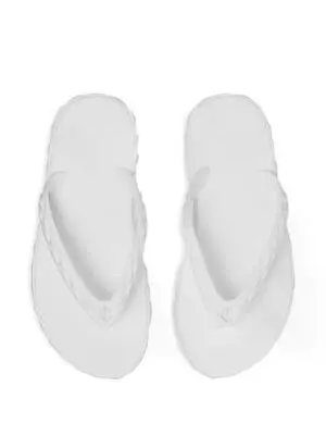 JIMMY CHOO Diamond Platform Flip Flops - White