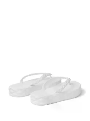 JIMMY CHOO Diamond Platform Flip Flops - White