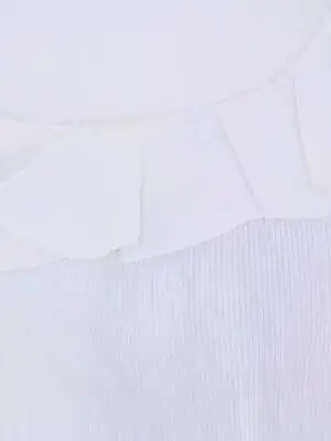 Michael Kors Ruffled Ribbed Tank - White