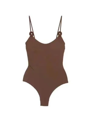 FISICO Ring-detail One-piece Swimsuit - Brown