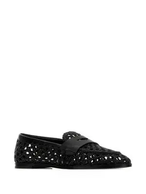 STUART WEITZMAN Spencer Leather Loafers - Black