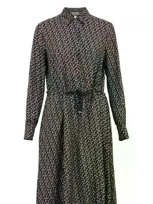 Herno Printed Silk Shirt Dress - Black