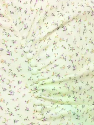 MAR DE MARGARITAS Floral-print Draped Midi Dress - Green