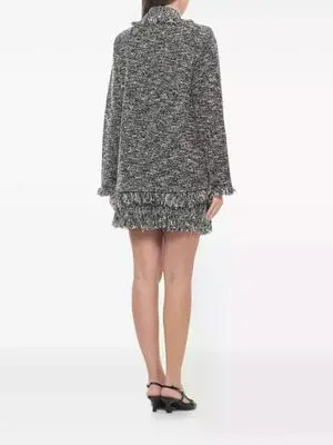 Elisabetta Franchi Frayed Double-breasted Blazer - Black