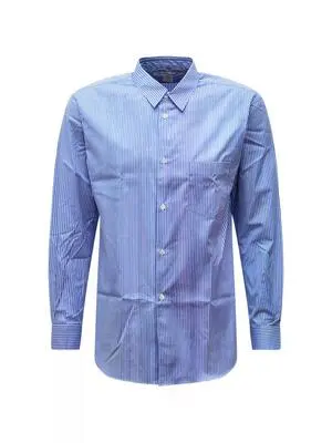 Comme Des Garçons Forever Button-down Striped Cotton Shirt - Blue