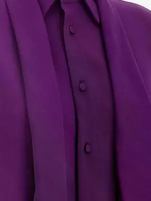 Balenciaga Tie-neck Silk Shirt - Purple