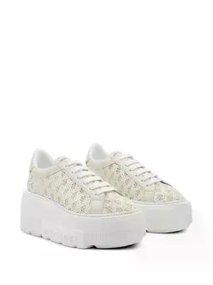 Casadei Woven Platform Sneakers - Neutrals