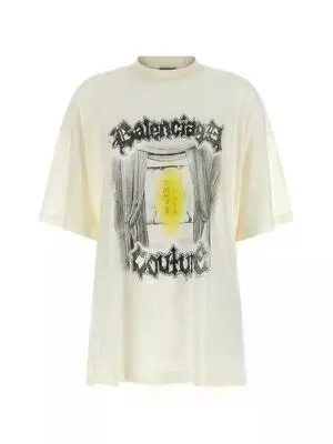 Balenciaga Salon De Couture Jersey T-shirt - Neutrals