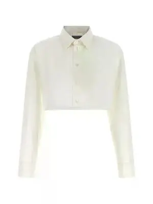 Balenciaga Embroidered-logo Cropped Shirt