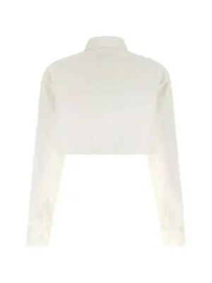 Balenciaga Embroidered-logo Cropped Shirt