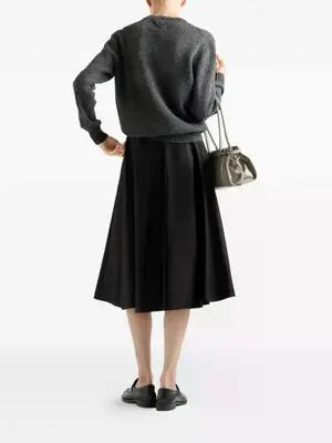 Prada Chino Circle Midi-skirt - Black