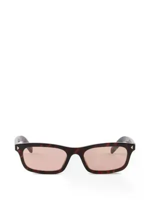 Prada Sunglasses With Iconic Metal Plaque - Brown