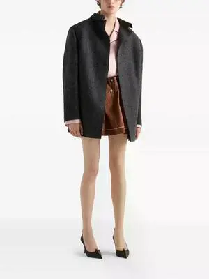 Prada Single-breasted Shetland Wool Jacket