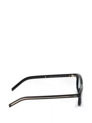 Prada Rectangle Sunglasses With Metal Plaque - Black