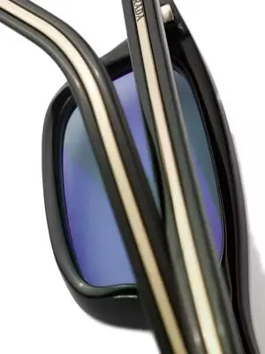 Prada Rectangle Sunglasses With Metal Plaque - Black