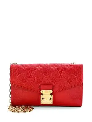 LOUIS VUITTON Saint Germain Pochette Monogram Empreinte Leather Shoulder Bag - Red