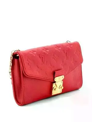 LOUIS VUITTON Saint Germain Pochette Monogram Empreinte Leather Shoulder Bag - Red