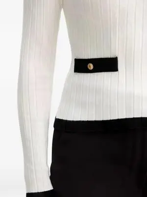 Guess Contrast-trim V-neck Sweater