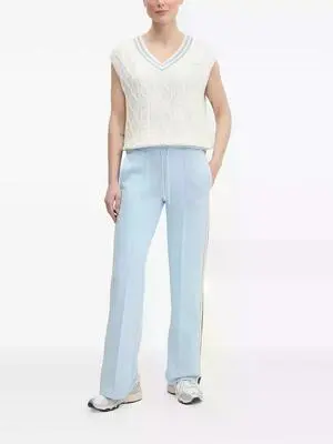 Guess Cable-knit Vest With Striped Trim - White