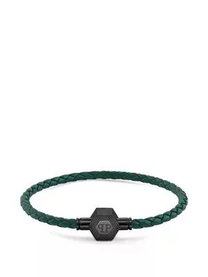 Philipp Plein Enigma Braided Bracelet - Green