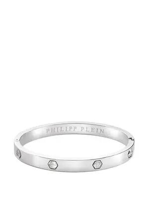 Philipp Plein Snake Hexagon Cuff Bracelet - Silver
