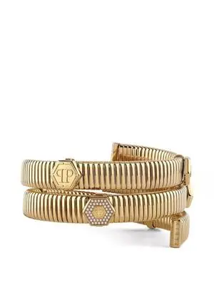 Philipp Plein Snake Hexagon Crystal-embellished Bracelet - Gold