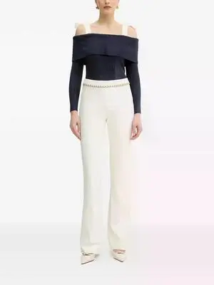 Guess Ribbed Off-the-shoulder Bow Sweater